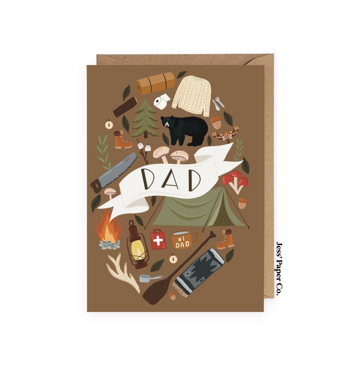 Brown Camping Fathers Day Card | Jess' Paper Co.