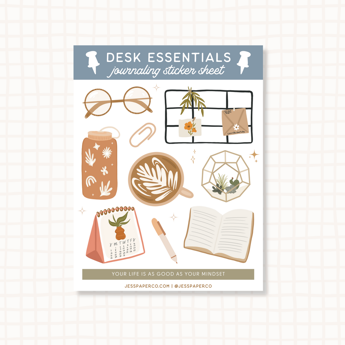 Desk Essentials Sticker Sheet | Jess' Paper Co.