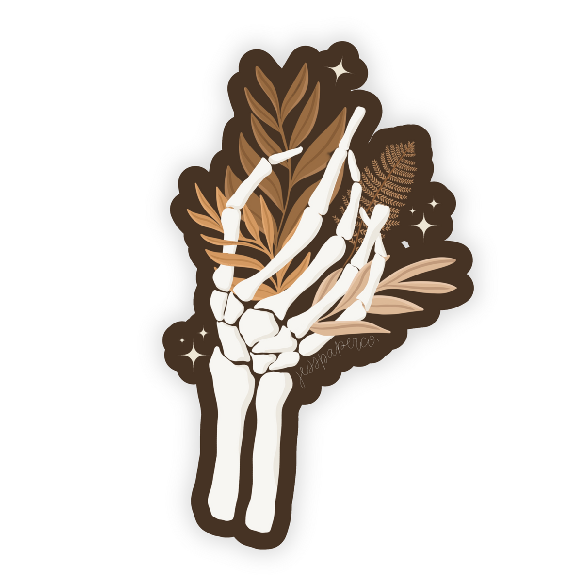Floral Skeleton Hand Sticker | Jess' Paper Co.